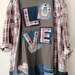 Oversize Funky Tshirt Tunic, Shabby Chic Top, Gift for Her, Patched ...