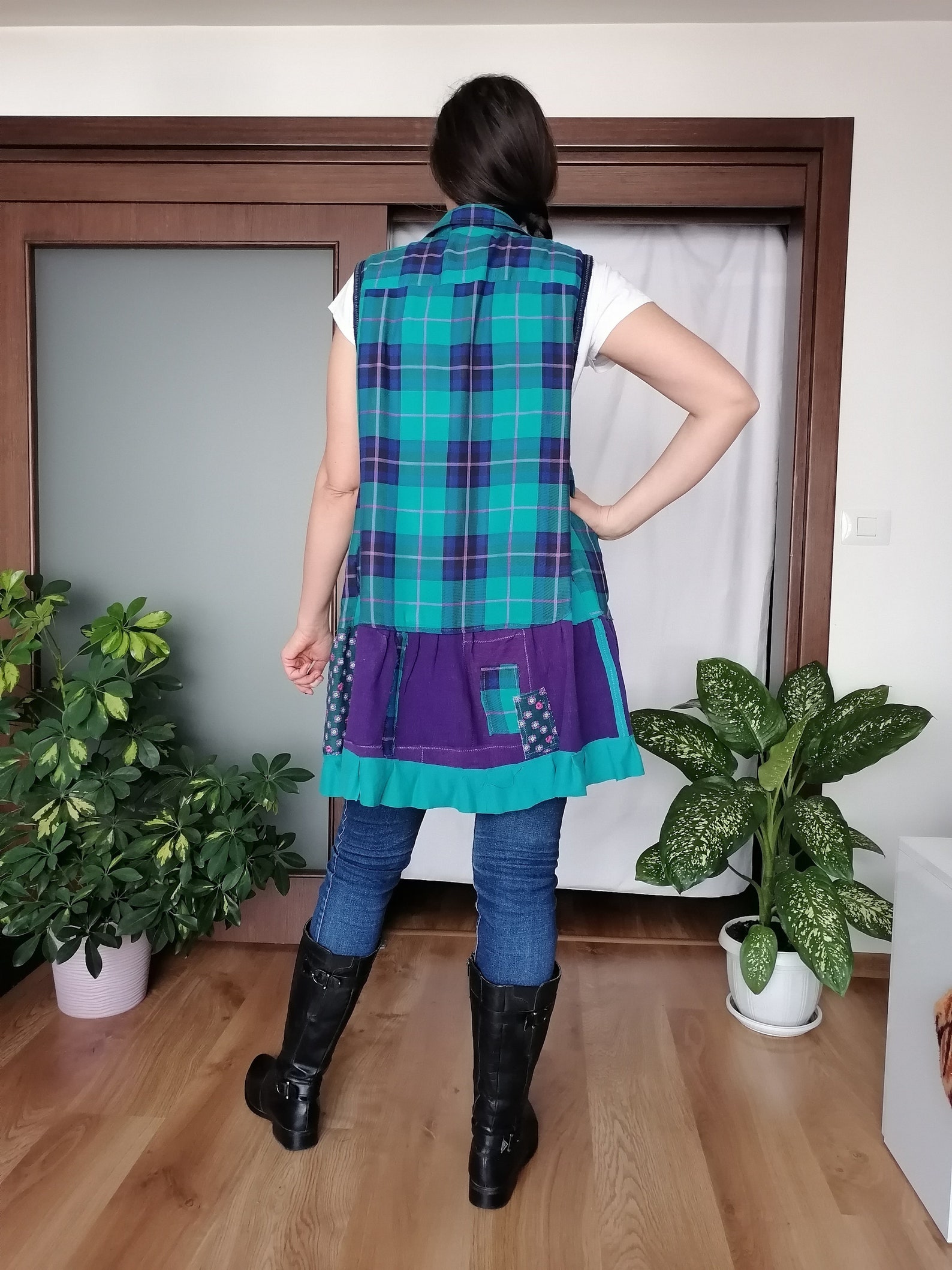 Upcycled Tunic, Shabby Chic Top ,funky Sleeveless Tunic, Crazy Top ...