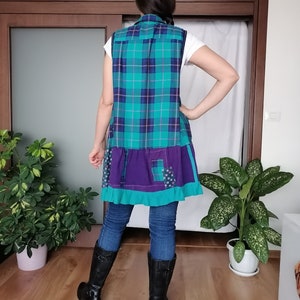 Upcycled Tunic, Shabby Chic Top ,funky Sleeveless Tunic, Crazy Top ...