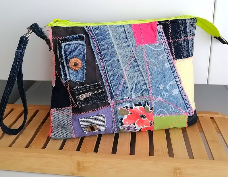 Patchwork Purse Clutch Handbag Tablet Case Boho Accessories Pouch Bag ...