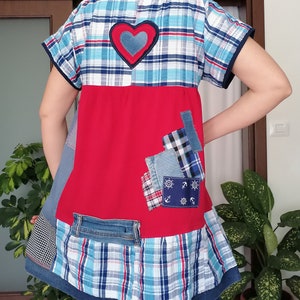 Upcycled Boho Duster Hippie Tunic Funky Patchwork Design Shabby Chic ...