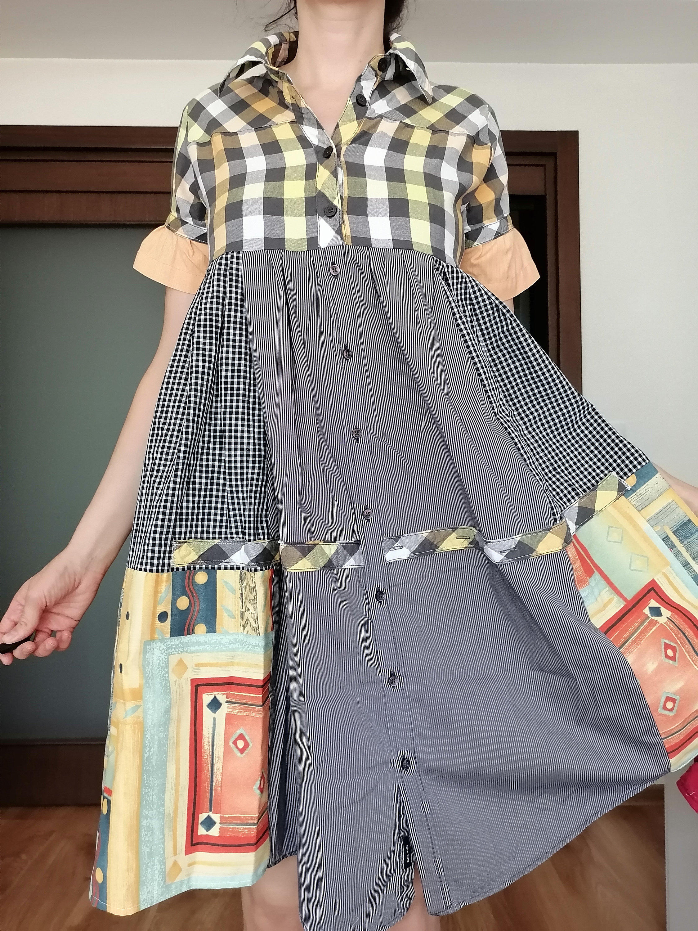 Patchwork Dress Farm Chic Boho Tunic, Upcycled Romantic Gipsy Vintage ...