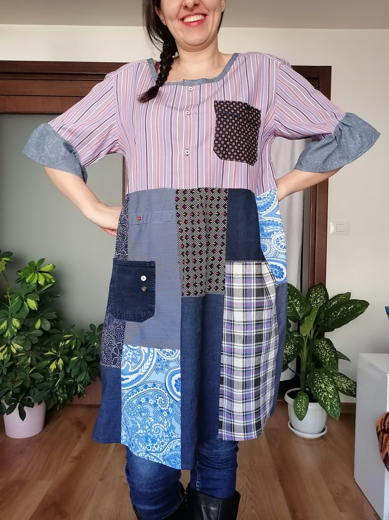 Tunic Upcycled Boho Dress,crazy Patched Tunic ,bohemian Style Long Top ...