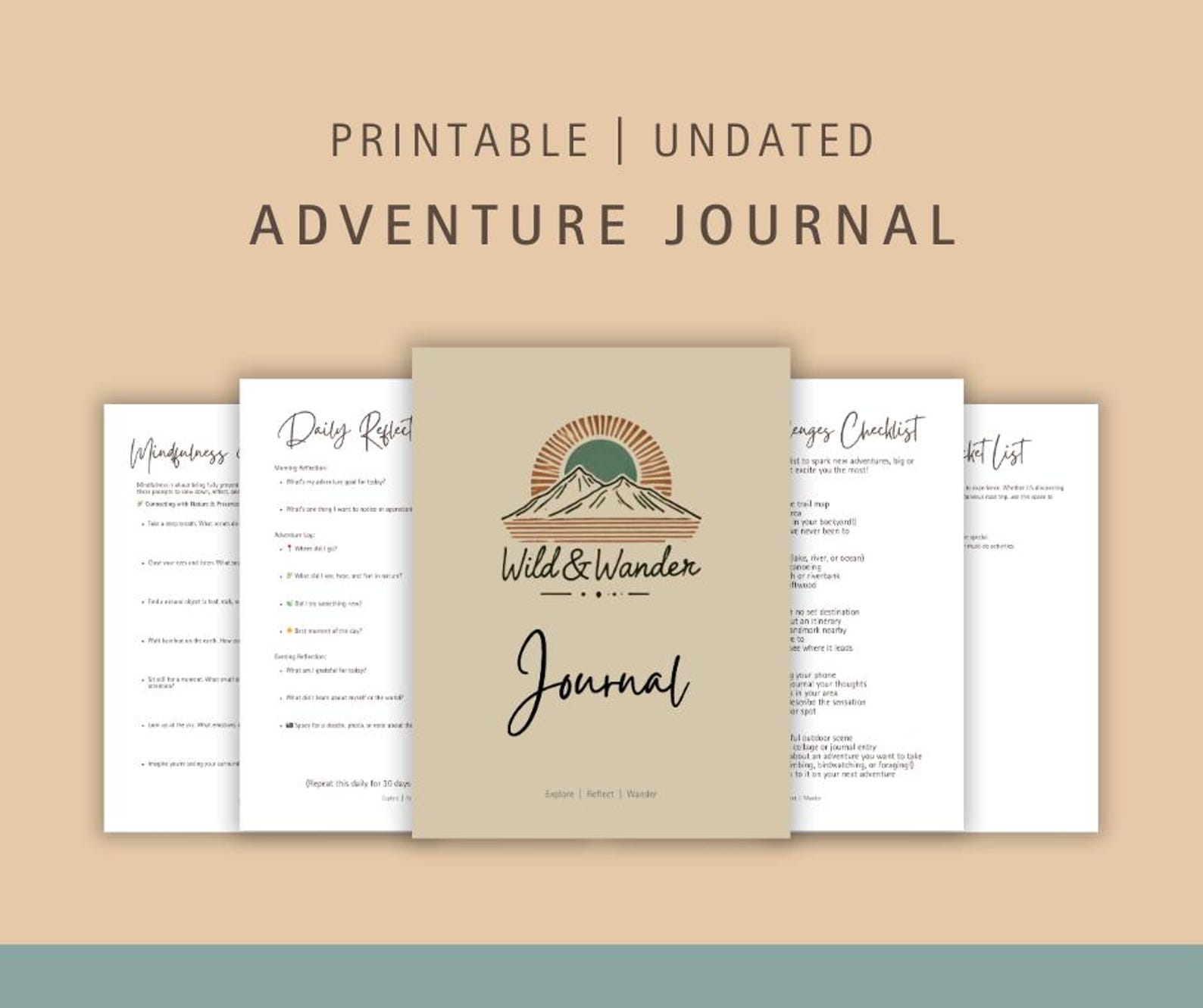 Wild & Wander Adventure Journal | Printable Guided Journal for Nature ...