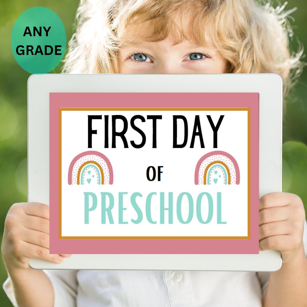 First Day of School, Last Day of School, Boho-rainbow All Grades ...