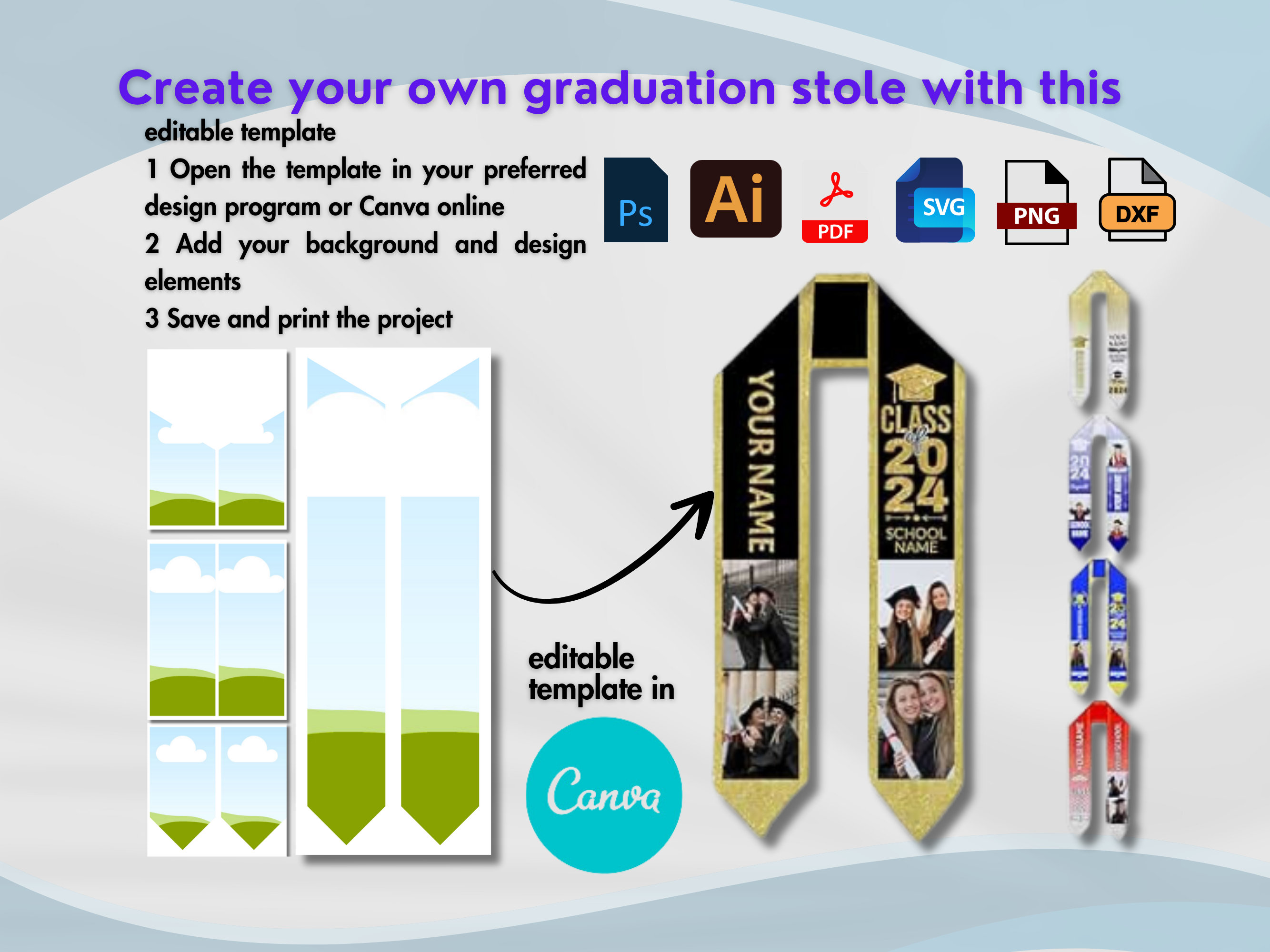 Stole Graduation Template,graduation Sash,graduation Stole Png,custom ...