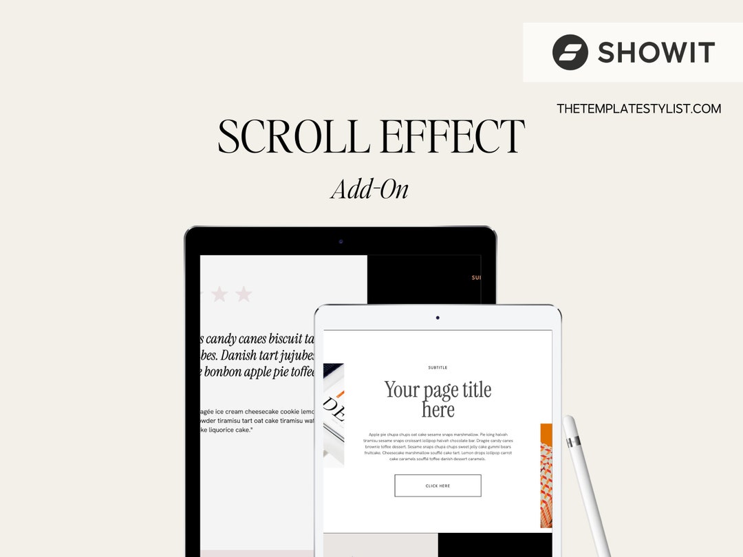 Showit Shop Template, Showit Add on , Showit Website Template, Showit Scroll Effect - Etsy