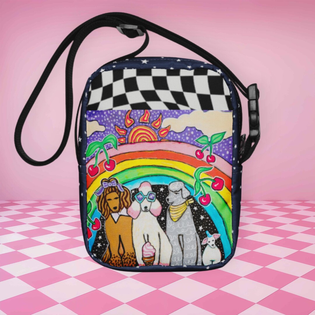 Rainbow Poodles Utility Small Crossbody Bag, Small Poodle Purse (5.7 × ...