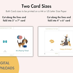 Printable Birthday Card, Digital Card With Adorable Doggy Moments, Dog ...