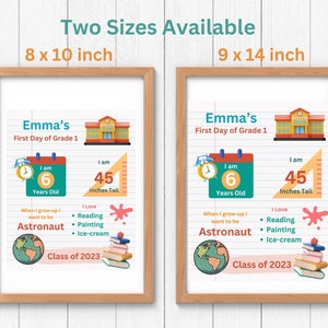 Printable First Day of School Sign, Editable Back to School Sign, First ...