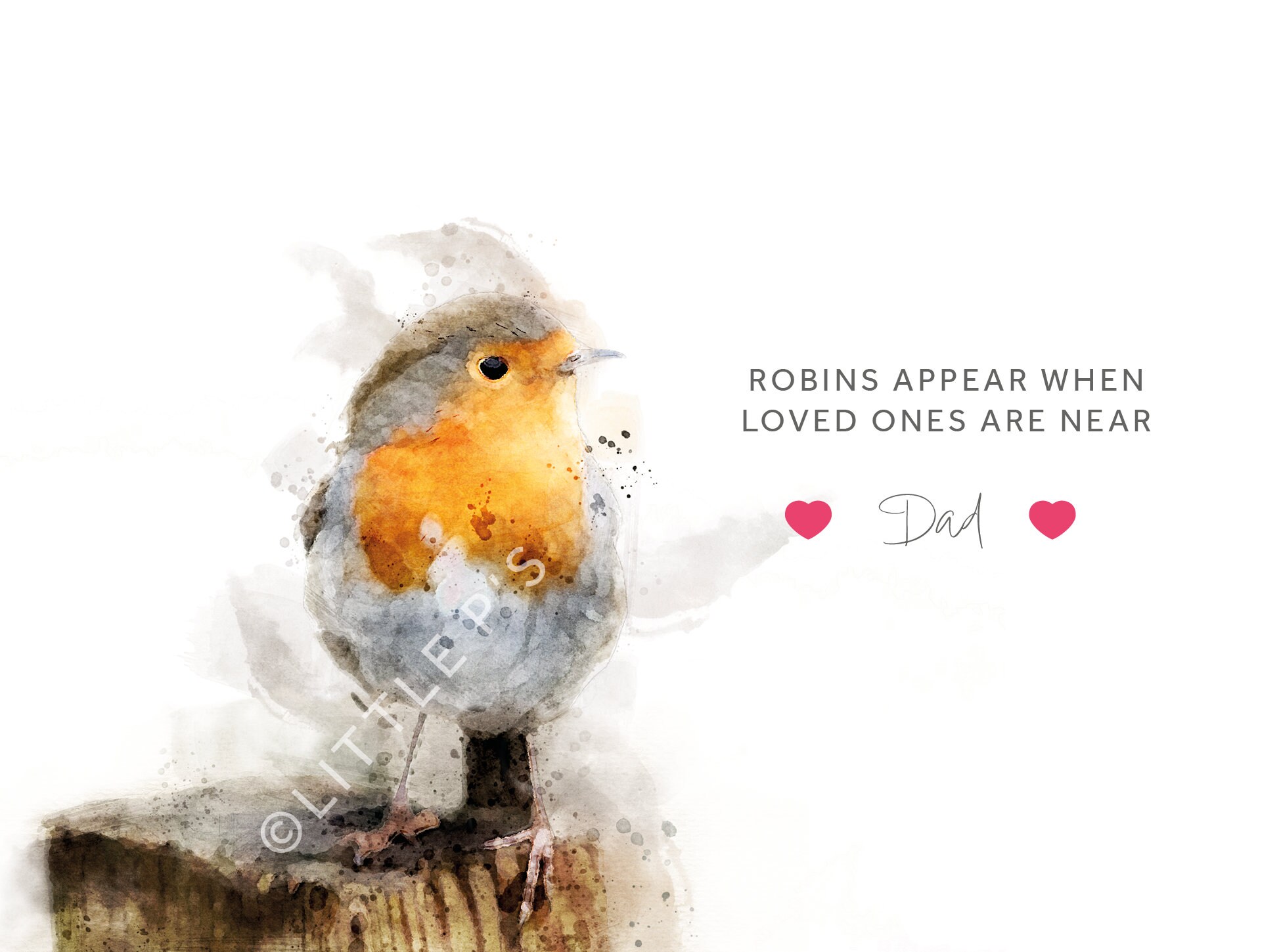 Unique Grieving Friend Gift | Red Robin Print Personalised | Quote ...