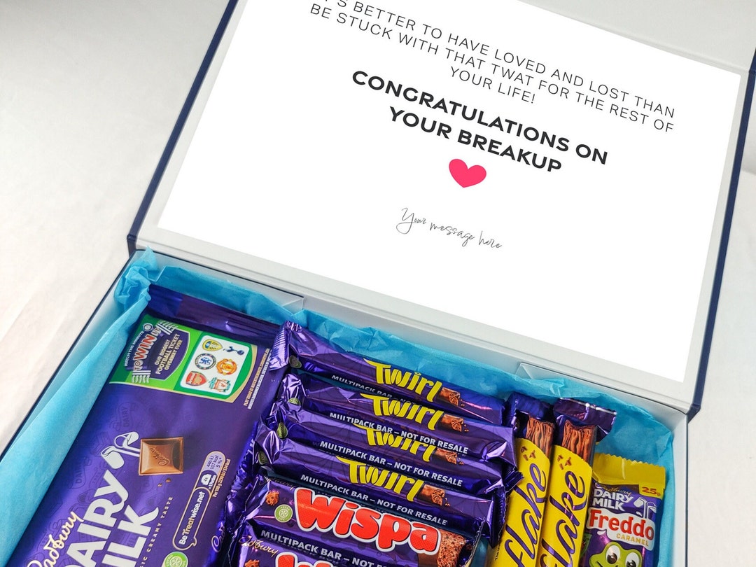 Cadburys Breakup Chocolate Hamper Treat Box, Personalised Breakup Gift ...