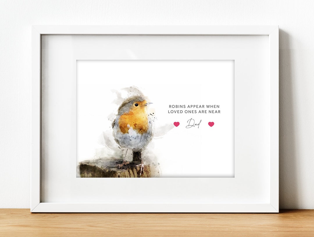 Unique Grieving Friend Gift | Red Robin Print Personalised | Quote ...