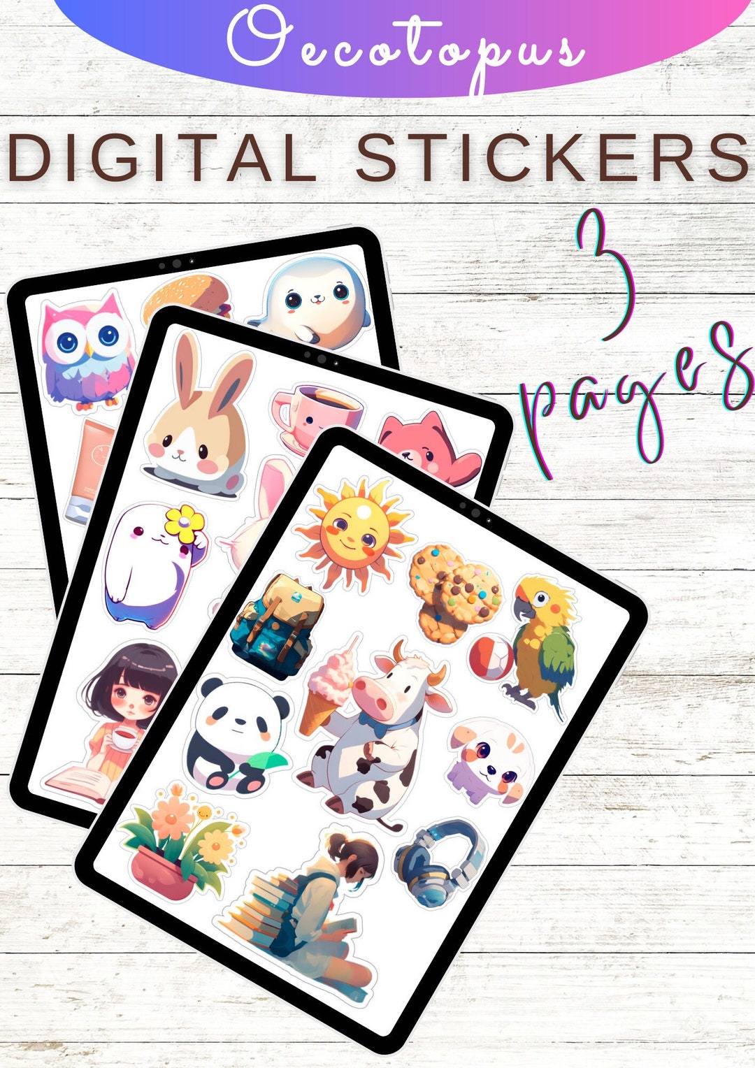 Digital Stickers Mini Pack - Cute Kawaii Mini Illustrations - Etsy