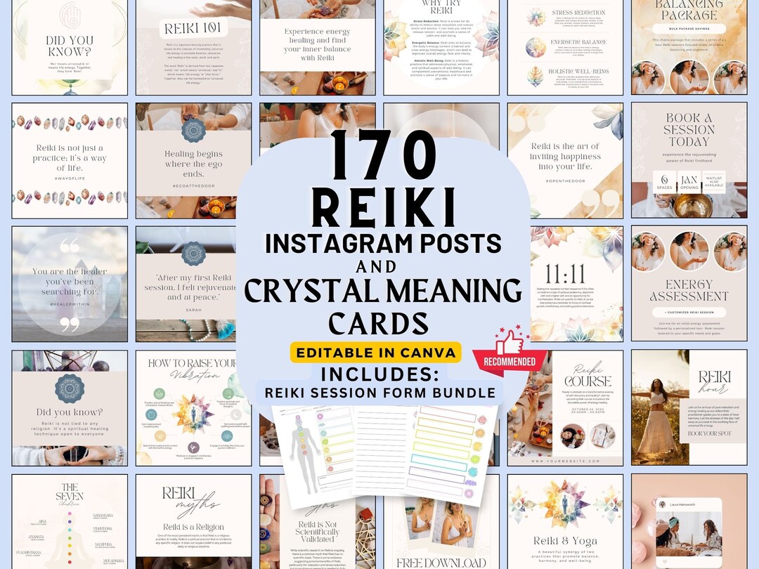Reiki Instagram Post Templates | Chakra Guides Canva Templates | Reiki ...