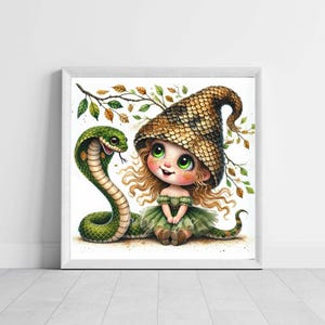 Lucky Enchanted Snake Queen Clipart, Mystical Serpent, Year of the ...