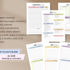 EDITABLE ADHD Cleaning Planner Bundle Daily Weekly Monthly Cleaning ...
