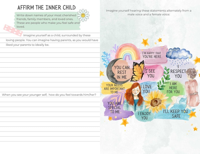 Inner Child Healing Worksheet Exercise Worksheet for Mental Health PDF ...
