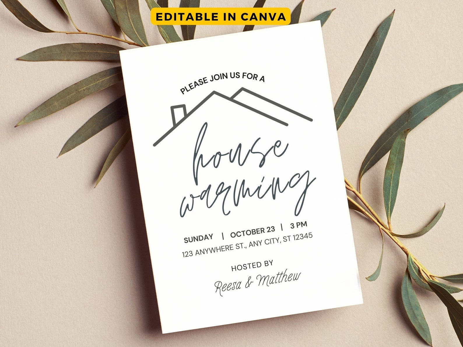 Editable House Warming Invitation, House Warming Party, Customisable in ...