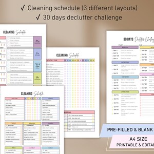 EDITABLE ADHD Cleaning Planner Bundle Daily Weekly Monthly Cleaning ...