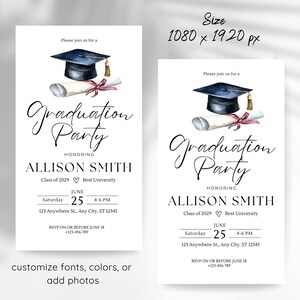 Electronic Graduation Party Invitation, Editable Grad Party Invite ...