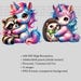Cute Unicorn and Woodland Animals Clipart, Unicorn Party Favors PNG ...