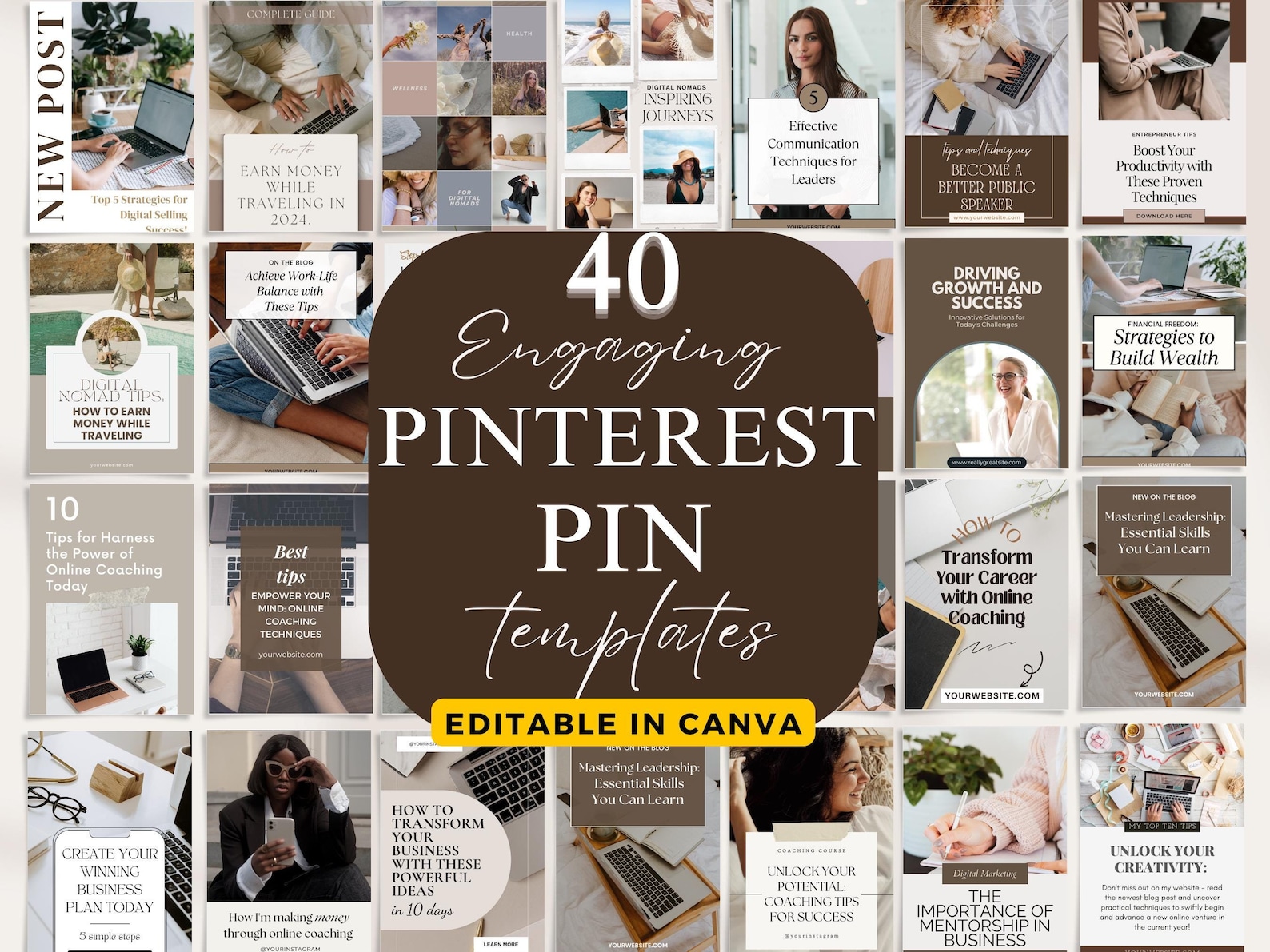 Editable Pinterest Pin Templates, Pinterest Templates, Pinterest ...