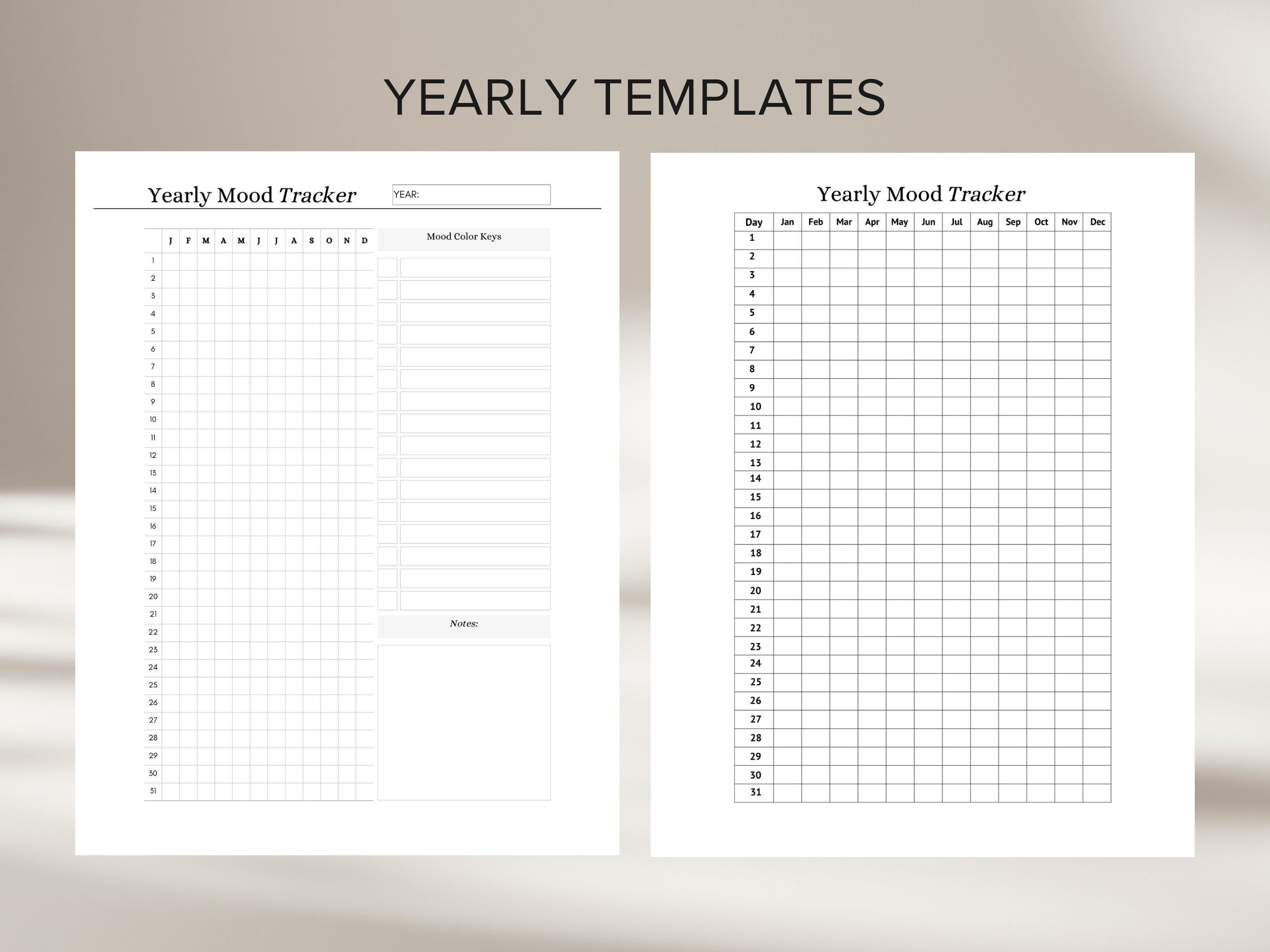 Mood Tracker Printable Kit, Monthly Mood Log, Circular Mood Chart, Mood ...