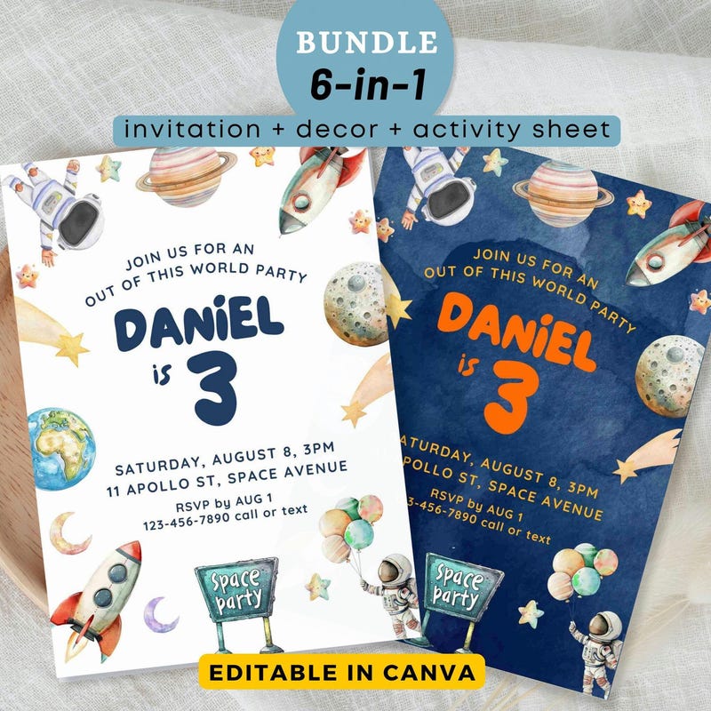 Planets Invitation - Etsy