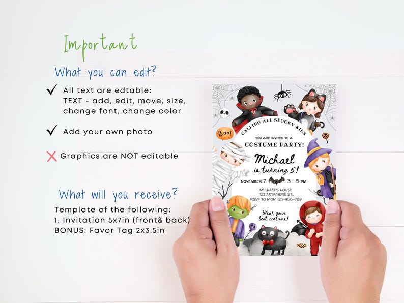 Editable Halloween Birthday Party Invitation, Halloween Birthday ...