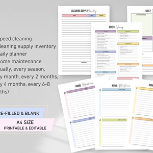 EDITABLE ADHD Cleaning Planner Bundle Daily Weekly Monthly Cleaning ...