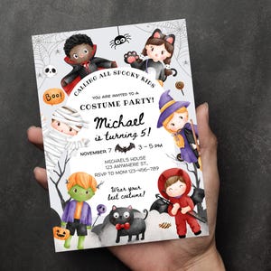 Editable Halloween Birthday Party Invitation, Halloween Birthday ...