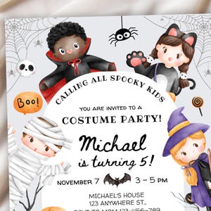 Editable Halloween Birthday Party Invitation, Halloween Birthday ...