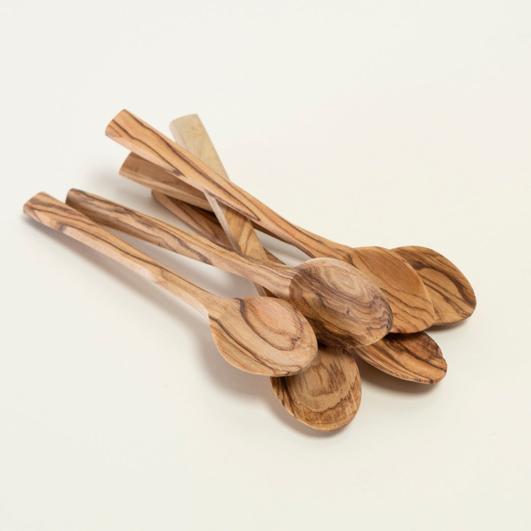Olive Wood Tea Spoon, Rustic Kitchen Decor (4.75") - Etsy