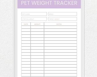 Puppy Weight Tracking Chart - Etsy