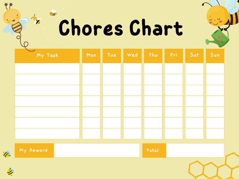 Honeybee Chore Chart - Etsy