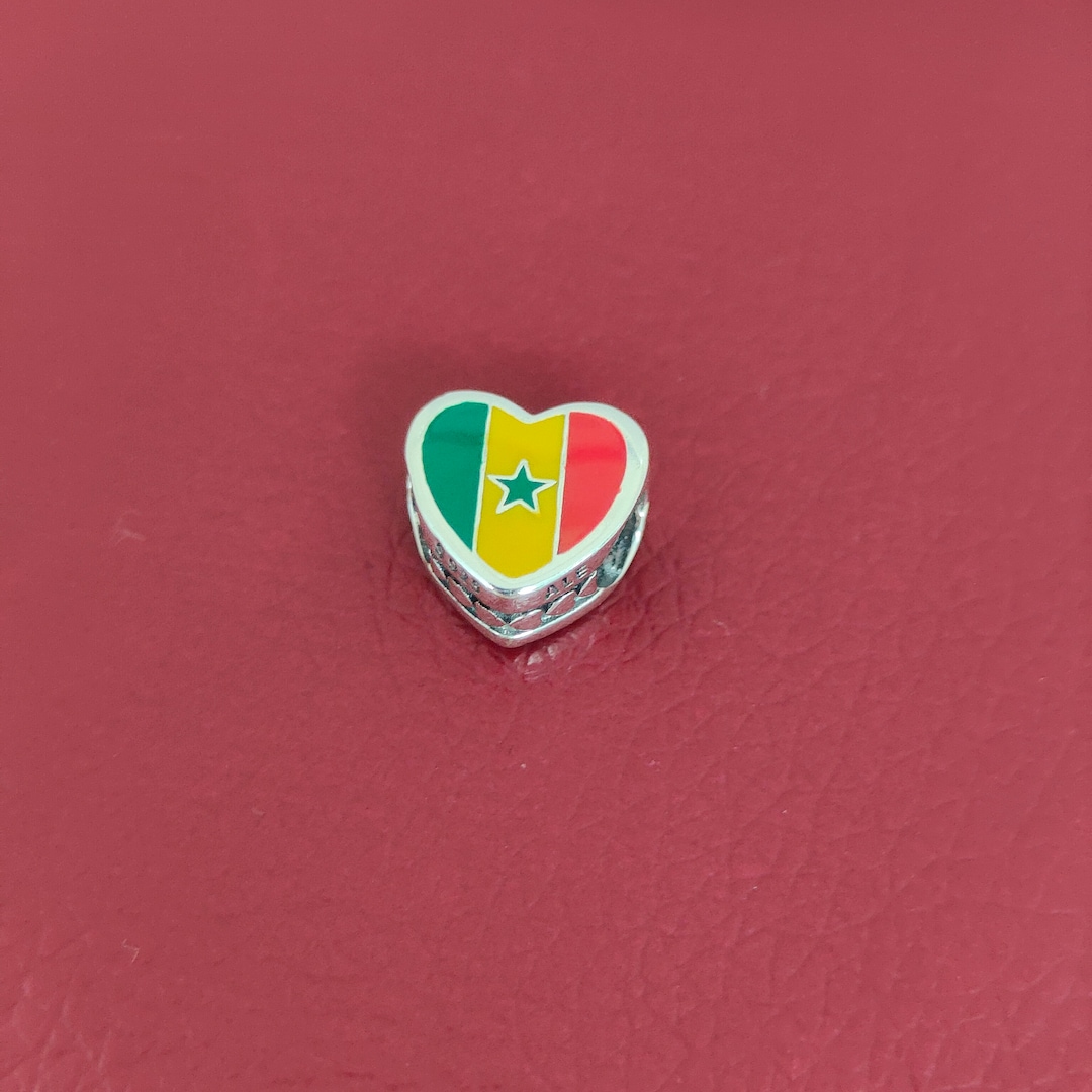Pandora Senegal Flag, I Love Senegal Heart Charm Travel Destination ...