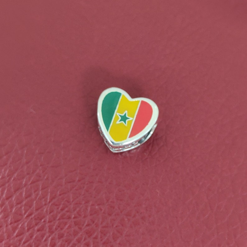 Pandora Senegal Flag, I Love Senegal Heart Charm Travel Destination ...