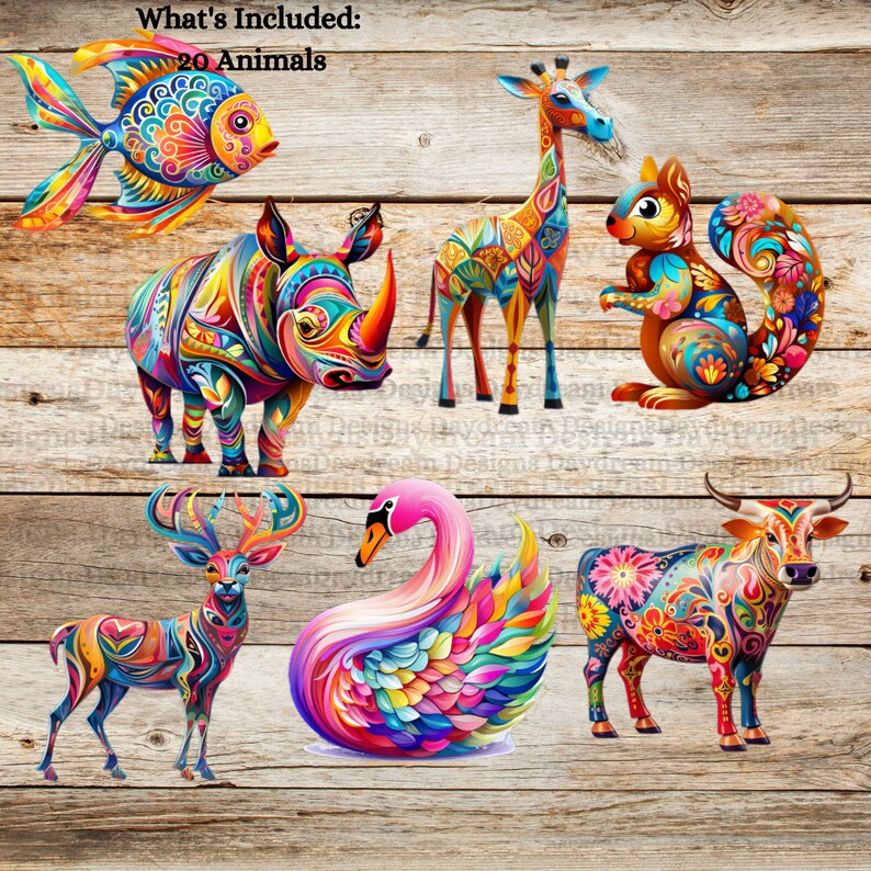 Vibrant Alebrije Animal Clipart Bundle, Colorful Alebrije Style Horse ...