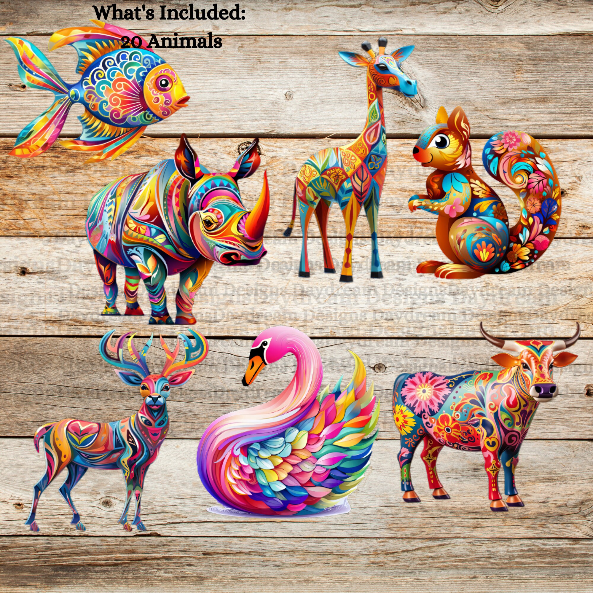 Vibrant Alebrije Animal Clipart Bundle, Colorful Alebrije Style Horse ...