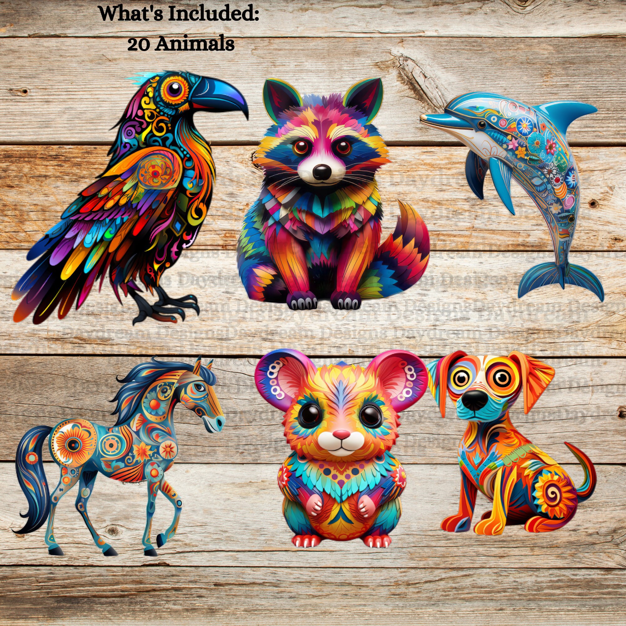 Vibrant Alebrije Animal Clipart Bundle, Colorful Alebrije Style Horse ...
