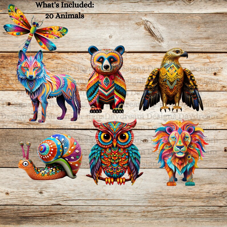 Vibrant Alebrije Animal Clipart Bundle, Colorful Alebrije Style Horse ...