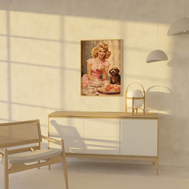 1950s Pulp Art, Having a Tea Party With Puppies, 1950s Style Poster Art ...