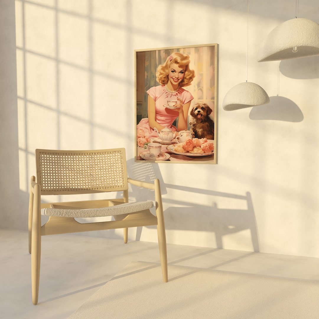 1950s Pulp Art, Having a Tea Party With Puppies, 1950s Style Poster Art ...