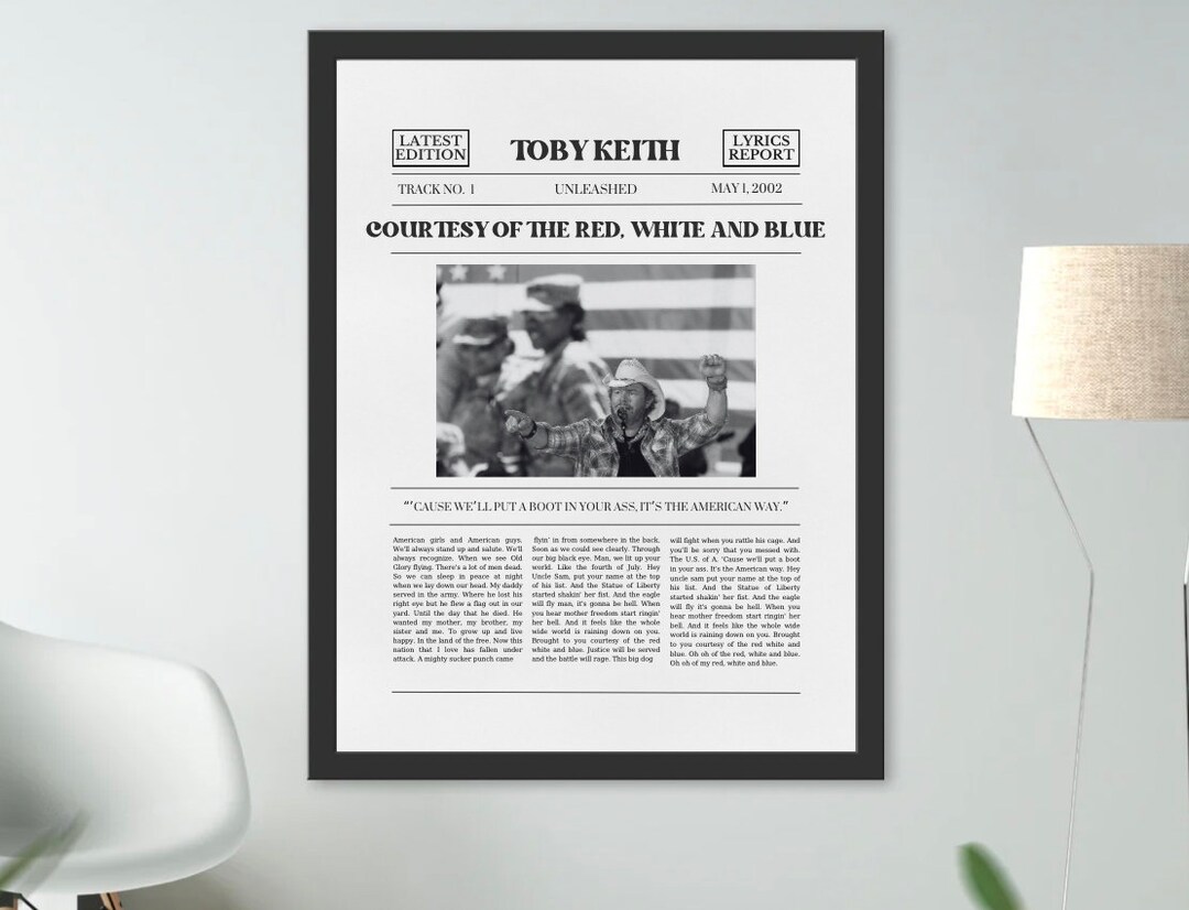 Toby Keith Courtesy of the Red White and Blue Poster, Toby Keith , Wall ...