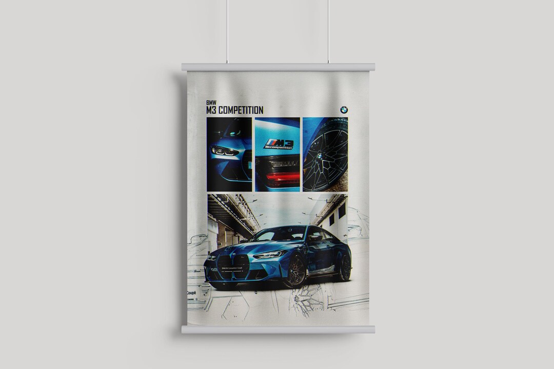 BMW M3 Poster, Bmw Poster, M3, M3 Comp, Bmw M, Car Poster, Vintage Car ...
