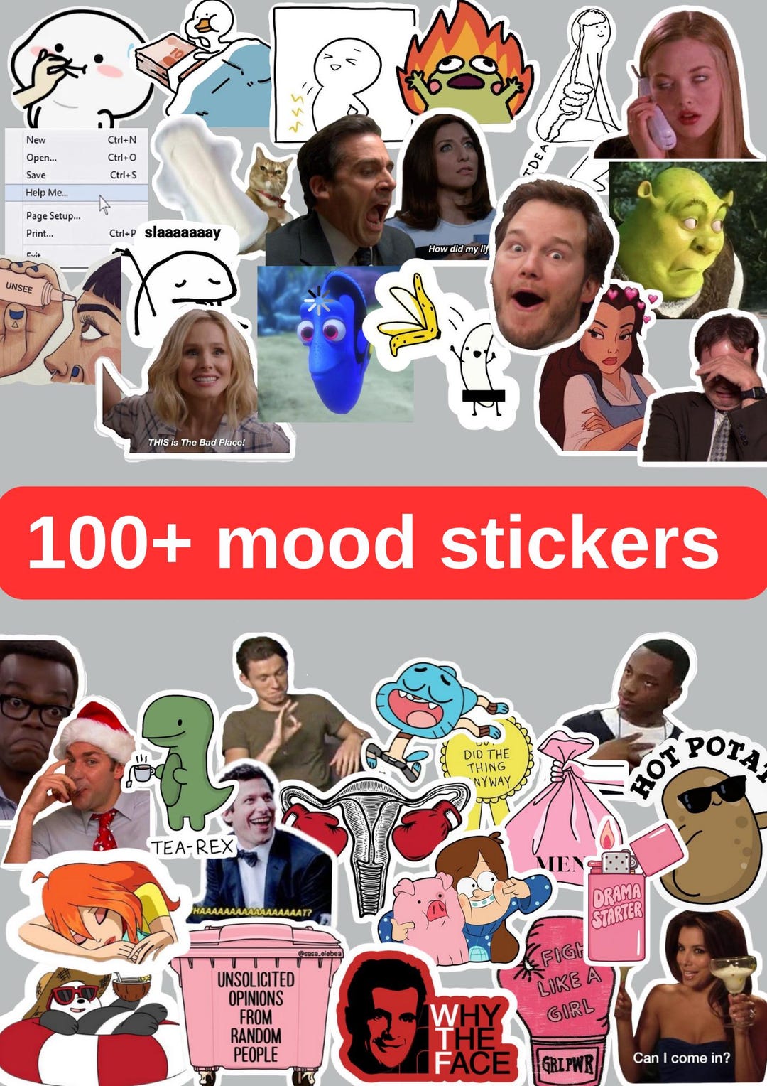 Mood Reaction Sticker Pack | Viral Meme Pngs (digital Download) - Etsy