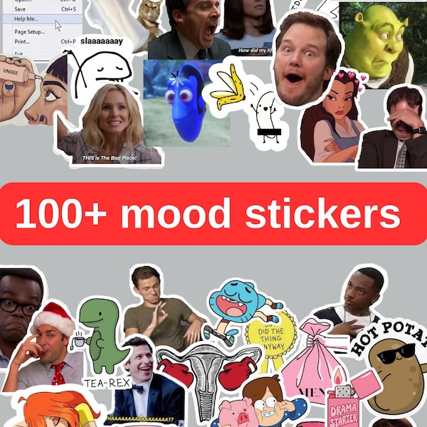 Reaction Stickers - Etsy