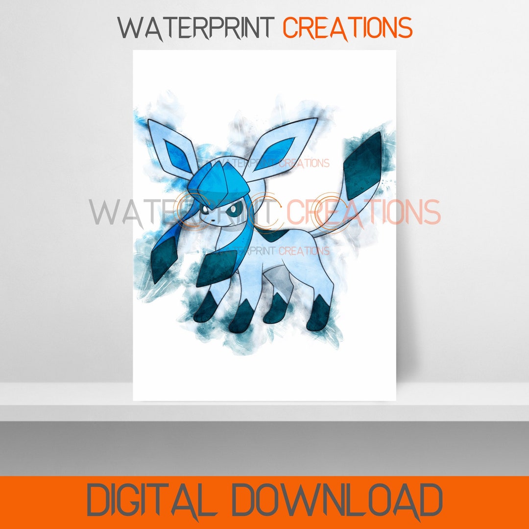 Pokemon Digital Prints Glaceon Poster Pokemon Watercolour - Etsy
