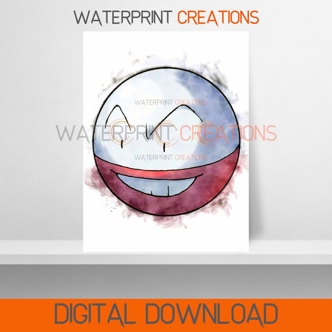 Pokemon Digital Prints Electrode Poster, Pokemon Watercolour Wall Art ...